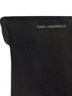 Karl Lagerfeld Logo Leather Gloves
