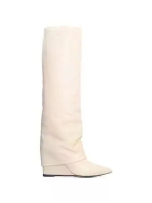 THE SELLER Pointed-toe Wedge Leather Boots - Neutrals