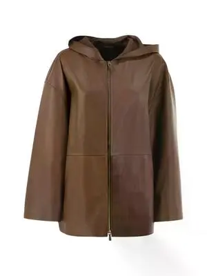 Max Mara Hooded Leather Jacket