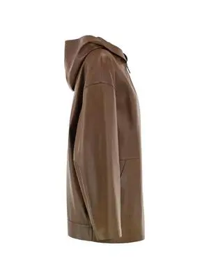 Max Mara Hooded Leather Jacket