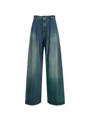R13 Triple-pleat Wide-leg Jeans