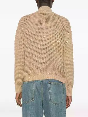 Max Mara Sequin-embellished Open-knit Cardigan