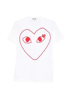 Play Comme Des Garcon Heart-print T-shirt - White