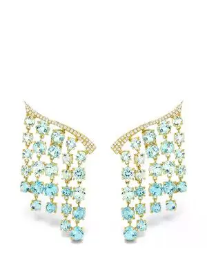 CAROL KAUFFMANN Bossa Nova Blue Topaz And Diamond Earrings - Gold