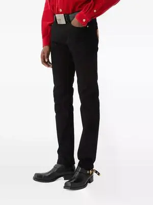 Versace Slim Fit Jeans With Medusa Embroidery