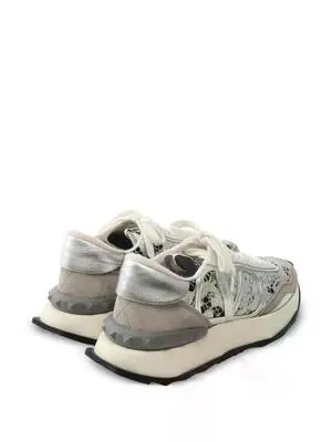 Valentino Garavani 2010s Race Runner Lace-panel Sneakers - Silver
