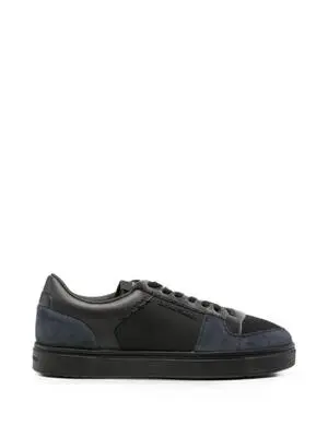 Emporio Armani Panelled Lace-up Sneakers - Black