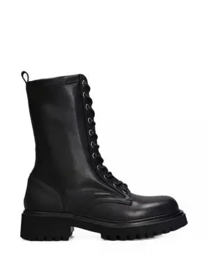 JULIE DEE Lace-up Combat Boots - Black