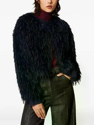 TWINSET Cropped Faux Fur Jacket