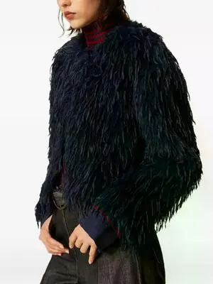 TWINSET Cropped Faux Fur Jacket
