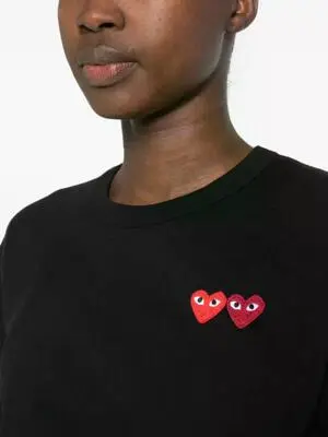 Play Comme Des Garcon Heart-patch T-shirt