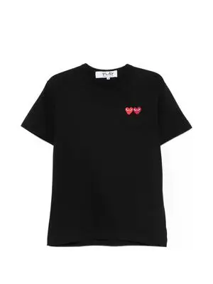 Play Comme Des Garcon Heart-patch T-shirt - Black
