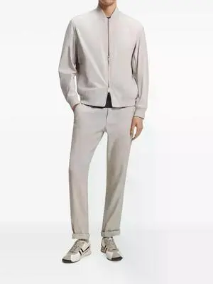 BOSS Linen-blend Trousers With Logo Detail