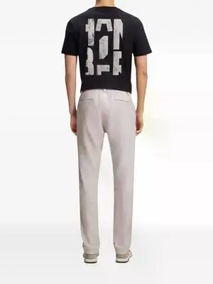BOSS Linen-blend Trousers With Logo Detail