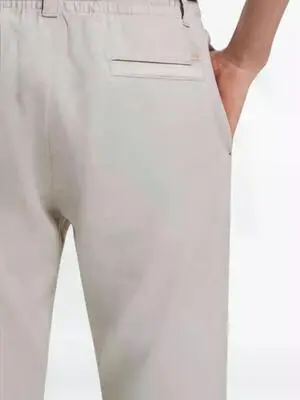 BOSS Linen-blend Trousers With Logo Detail