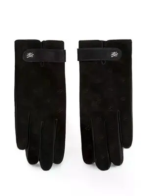 Karl Lagerfeld K/autograph Suede Gloves - Black