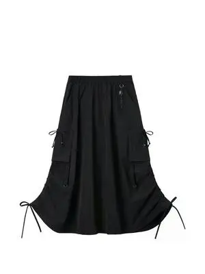 Izzue Ruched-sides Cargo Maxi Skirt