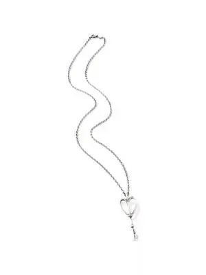 POISONED HEARTS Heart-key Pendant Necklace - Silver