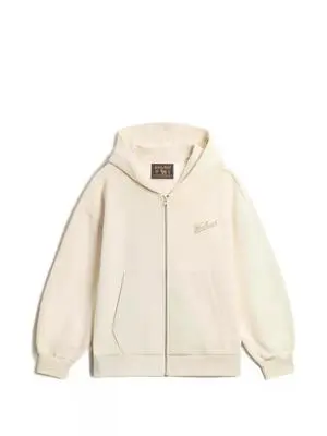 Woolrich Logo-embroidered Zip-up Hoodie - Neutrals