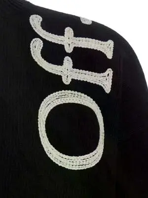 Off-White Logo-embroidered Knitted Crew Neck Sweater