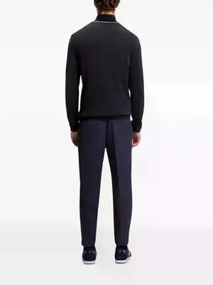 BOSS Knitted Cotton Cardigan With Contrast Logo