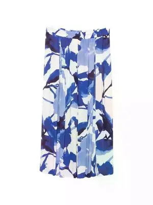 BETTY BARCLAY Floral-print Pleated Midi Skirt - Blue