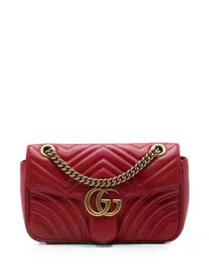 Gucci 2016-2026 Medium Gg Marmont Matelasse Calfskin Shoulder Bag - Red