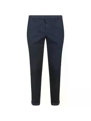 DONDUP Logo Plaque Turn-up Hem Trousers Navy - Blue