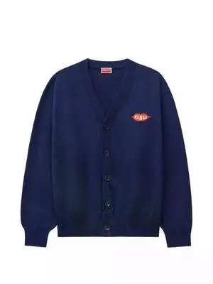 Kenzo Embroidered Motif V-neck Cardigan - Blue