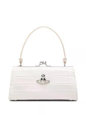 VIVIENNE WESTWOOD Doll Croc-embossed Leather Top Handle Bag - Neutrals