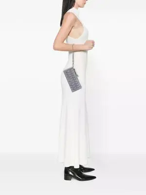 Miu Miu 2010-2026 Metallic Matelasse Nappa Wristlet Clutch Bag - Silver