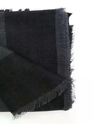 Saint Laurent Cassandre Square Scarf In Silk And Cashmere - Black