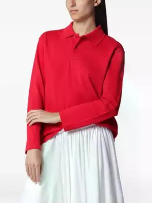 FLORE FLORE Diana Long-sleeve Polo Shirt - Red