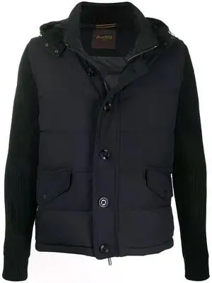 MOORER Padded Contrast Jacket - Blue