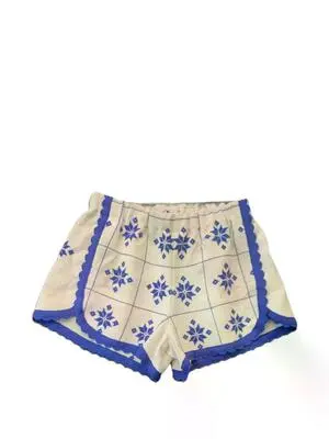 ORSINA Embroidered Scalloped-edge Shorts