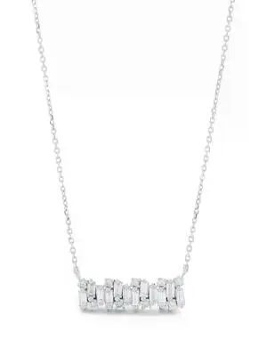 SUZANNE KALAN Shimmer Bar-pendant Diamond Necklace - Silver
