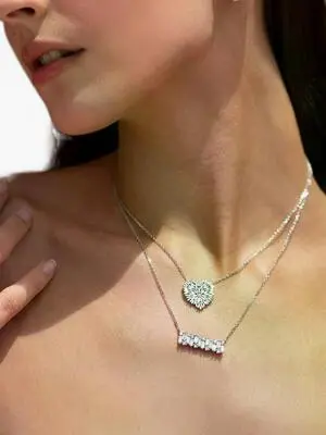 SUZANNE KALAN Shimmer Bar-pendant Diamond Necklace