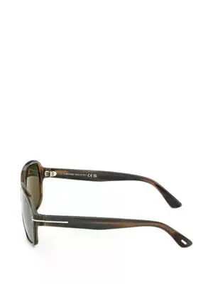 TOM FORD William Tortoiseshell-effect Rectangle-frame Sunglasses