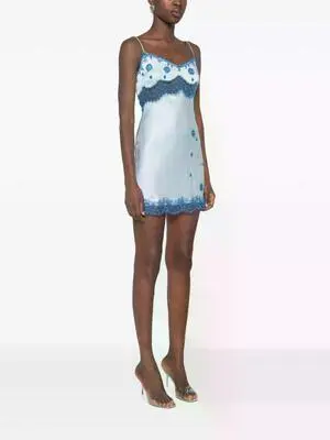 ASTA RESORT Beaded Lace-trim Mini Dress