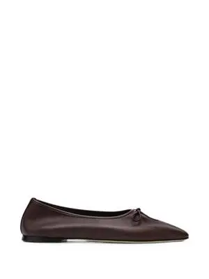 Dear Frances Bow-detail Leather Ballet Flats - Red