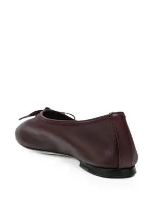 Dear Frances Bow-detail Leather Ballet Flats