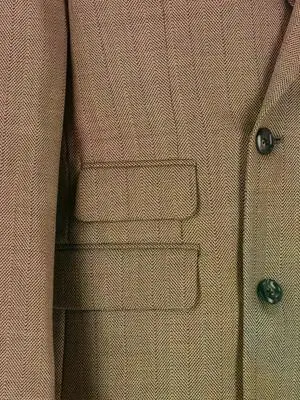 Emporio Armani Lined Blazer In Herringbone Virgin Wool