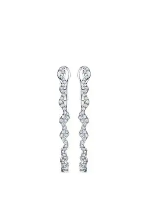 GRAZIELA Diamond Hoop Earrings In 18k White Gold - Silver