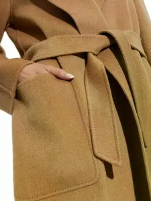 Max Mara Long Camel Robe Coat With Belt