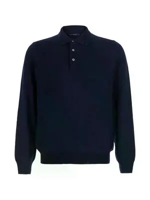 Tagliatore Button-fastening Knitted Sweater - Blue
