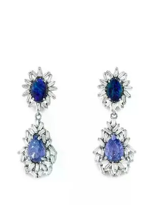 SUZANNE KALAN Sapphire Drop Earrings - Silver