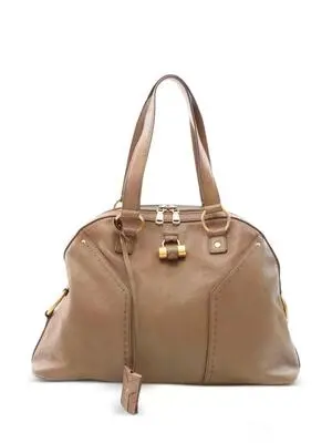 Saint Laurent Leather Grained Texture Top Handle Bag