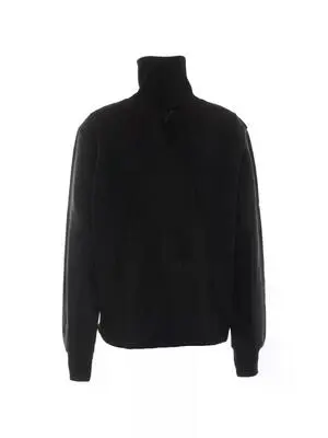 THOM KROM High-neck Zip-up Cardigan - Black