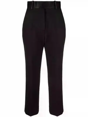 Khaite Cropped Straight-leg Trousers - Black