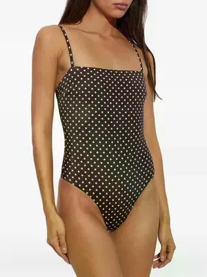 Matteau Polka-dot Square-neck Swimsuit